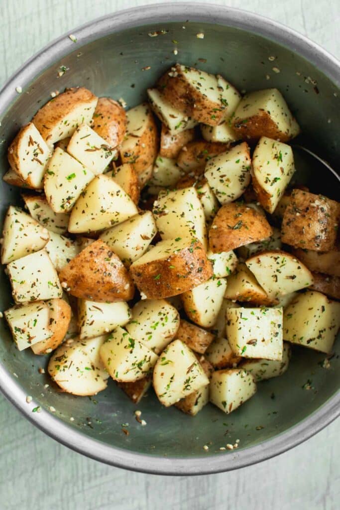 Roasted Garlic Herb Potatoes - Sticks Scratch Kitchen