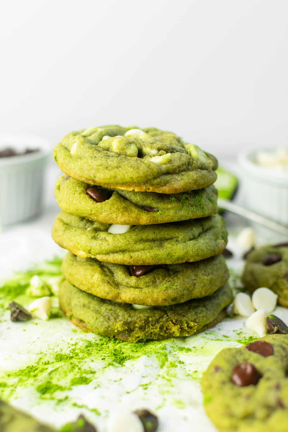 Matcha Chocolate Chip Cookies - Sticks Scratch Kitchen